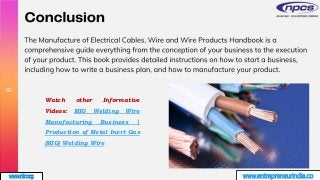 Manufacture of Electrical Cables, Wire and Wire Products Handbook | PPTX