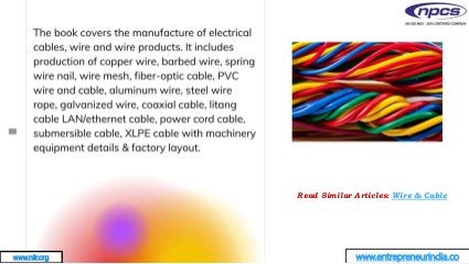 Manufacture of Electrical Cables, Wire and Wire Products Handbook | PPT
