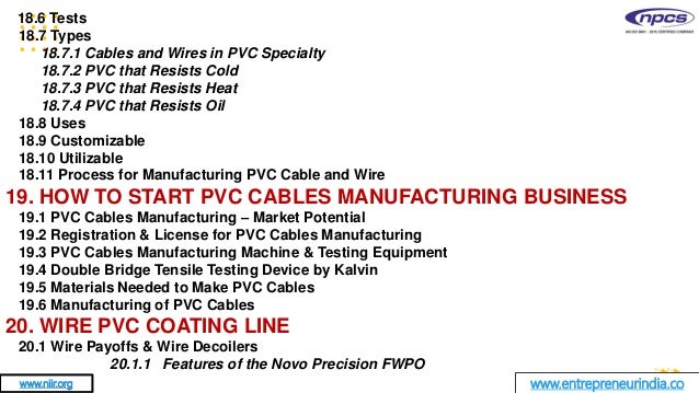 Manufacture of Electrical Cables, Wire and Wire Products Handbook | PPT