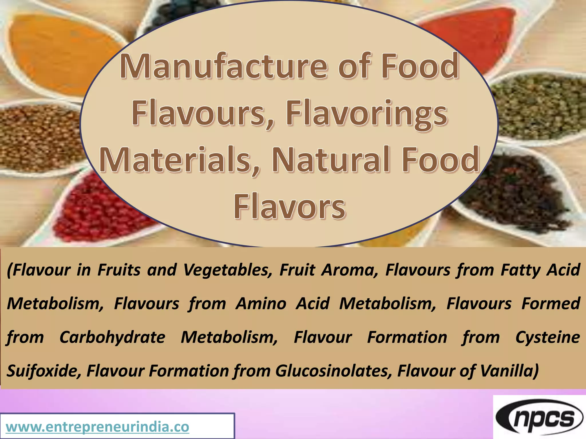 Manufacture of Food Flavours, Flavorings Materials, Natural Food ...