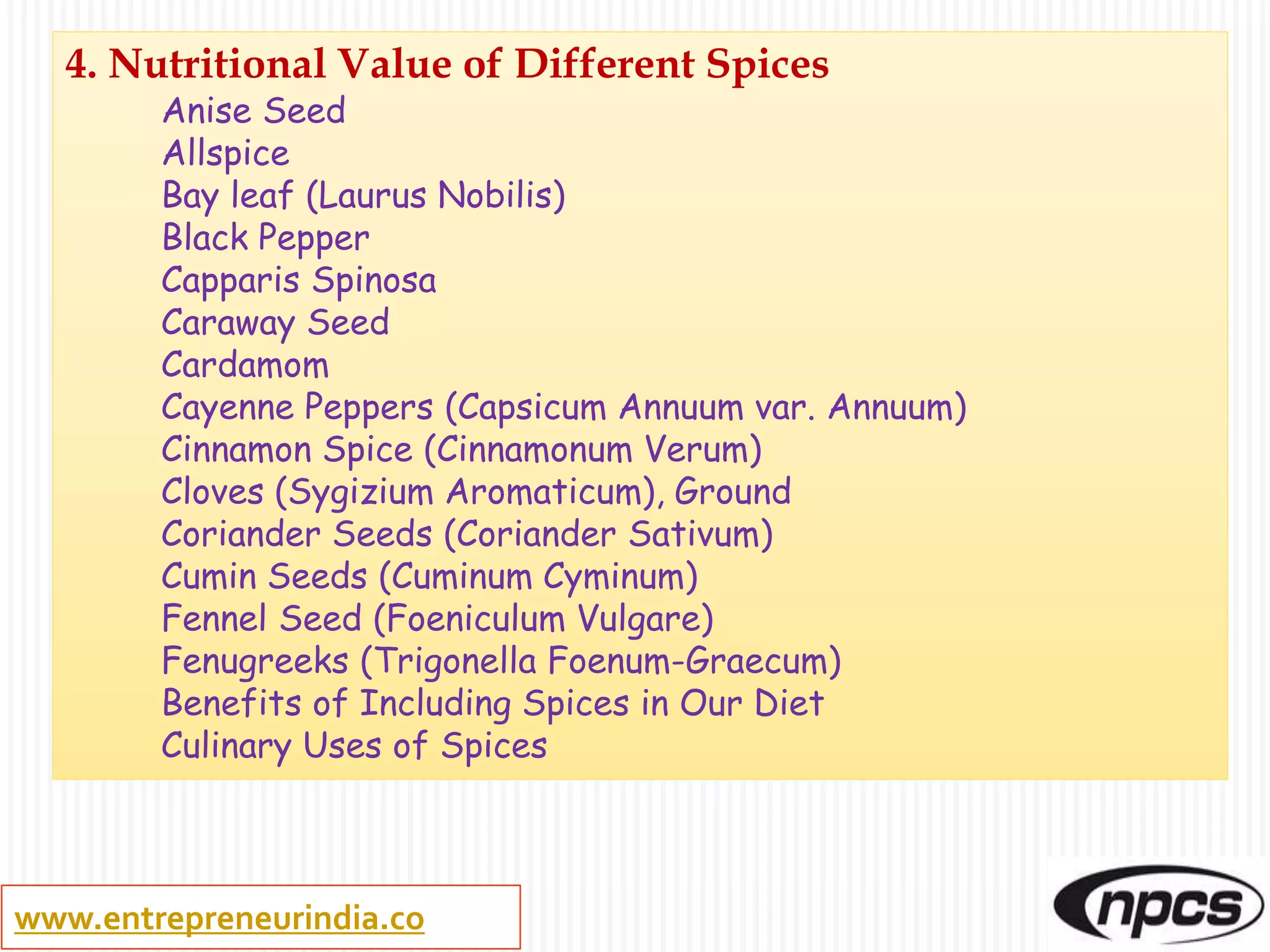 Manufacture of Indian Kitchen Spices (Masala Powder) with Formulations ...