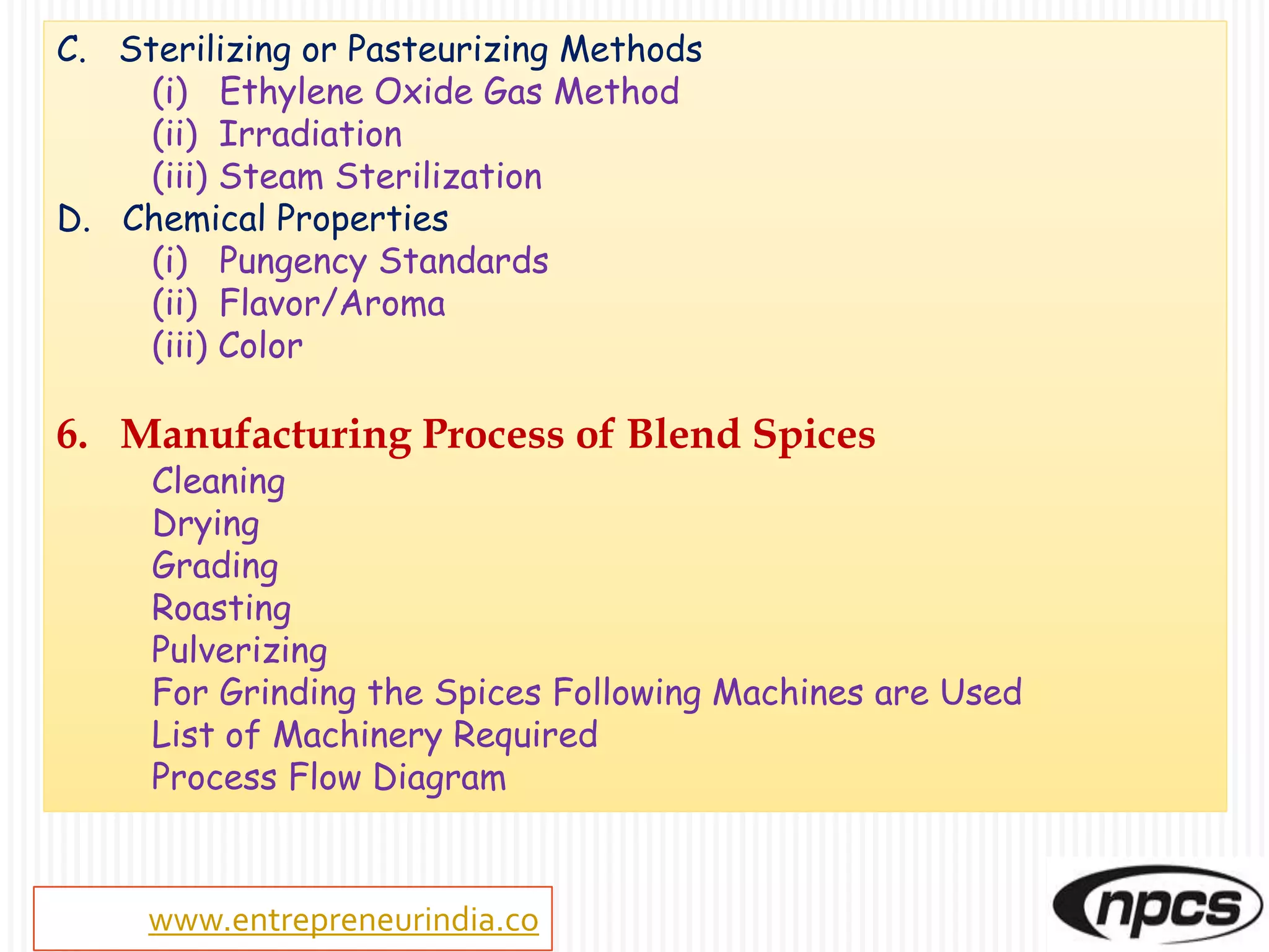 Manufacture of Indian Kitchen Spices (Masala Powder) with Formulations ...