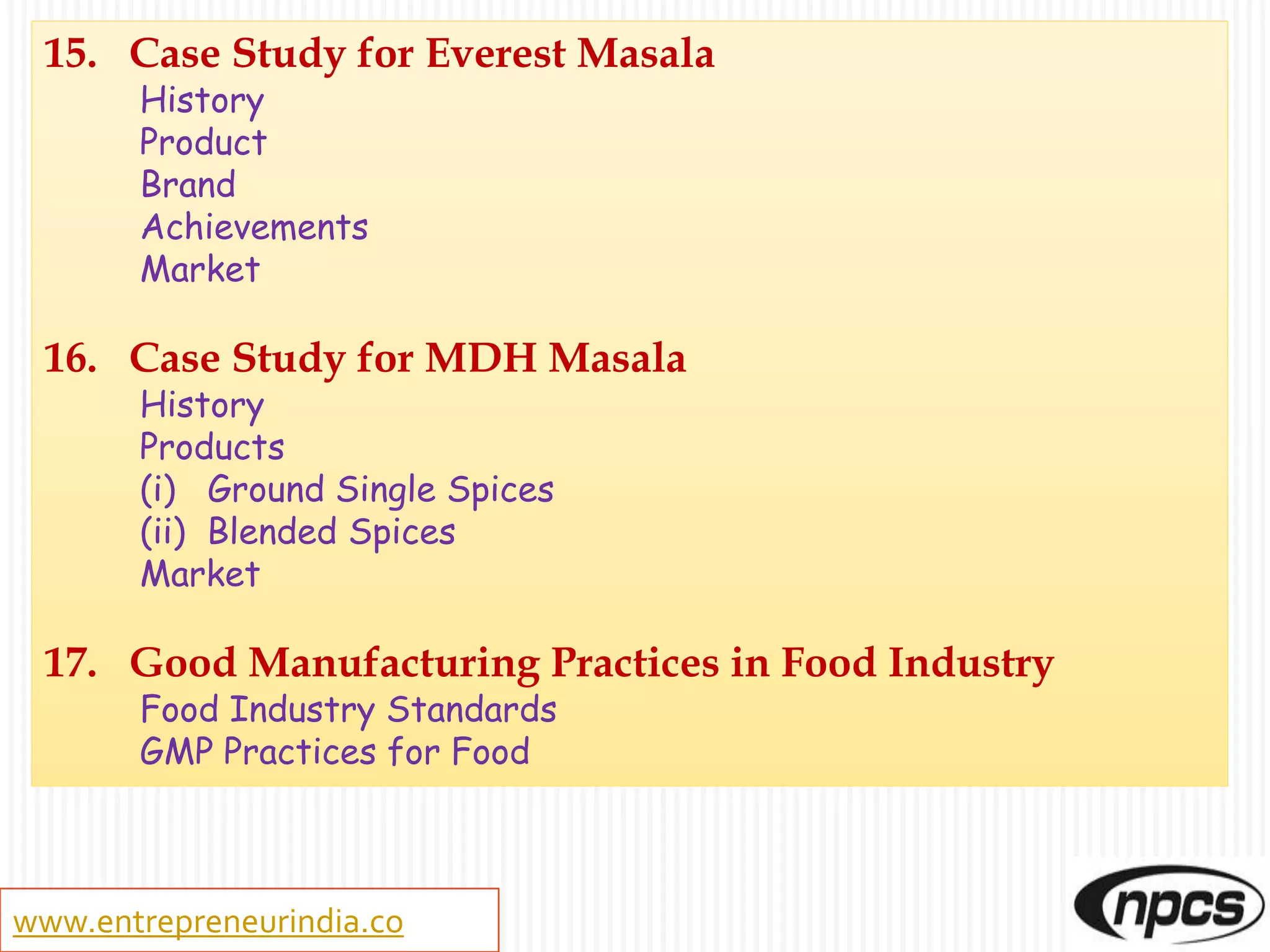 Manufacture of Indian Kitchen Spices (Masala Powder) with Formulations ...