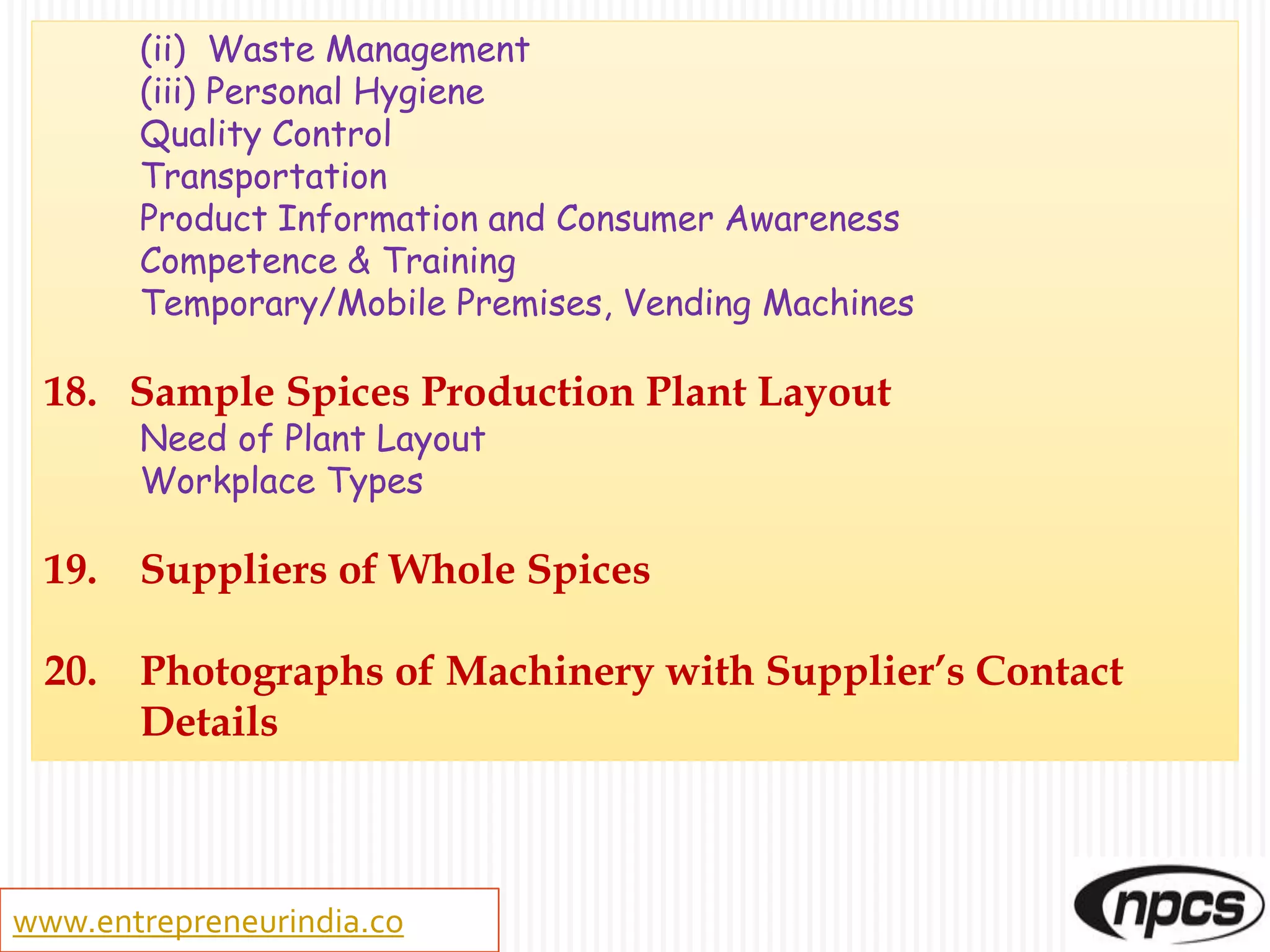 Manufacture of Indian Kitchen Spices (Masala Powder) with Formulations ...