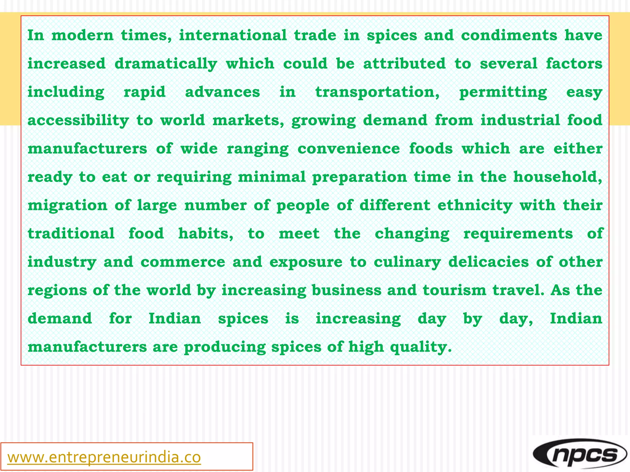 Manufacture of Indian Kitchen Spices (Masala Powder) with Formulations ...