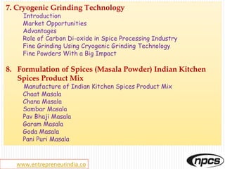 Manufacture of Indian Kitchen Spices (Masala Powder) with Formulations ...