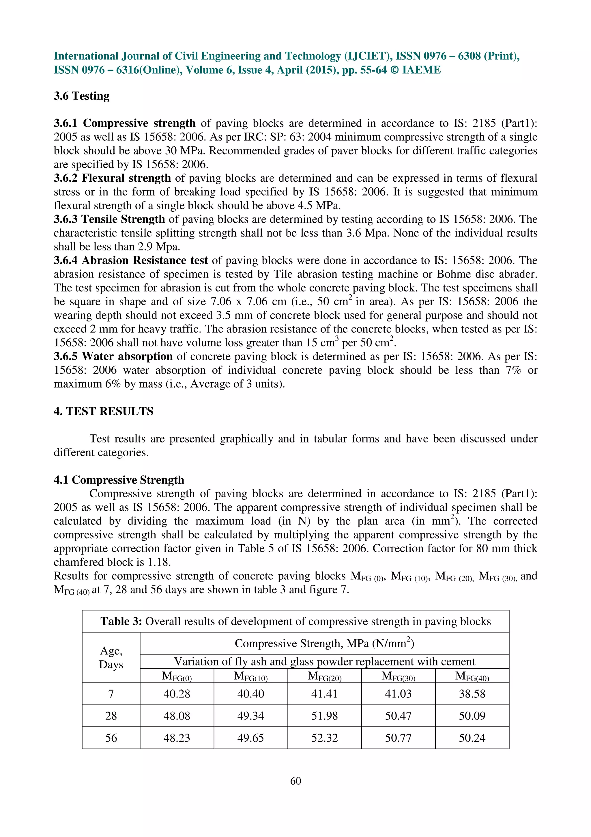 MANUFACTURE OF INTERLOCKING CONCRETE PAVING BLOCKS WITH FLY ASH AND GLASS POWDER | PDF