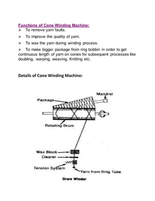 Manufacture of miniature cone winding machine | DOCX
