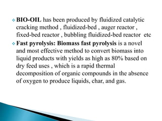 Manufacture of pyrolysis oil | PPTX
