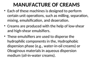 Manufacture of Ointments, Liquids, and creams.ppt