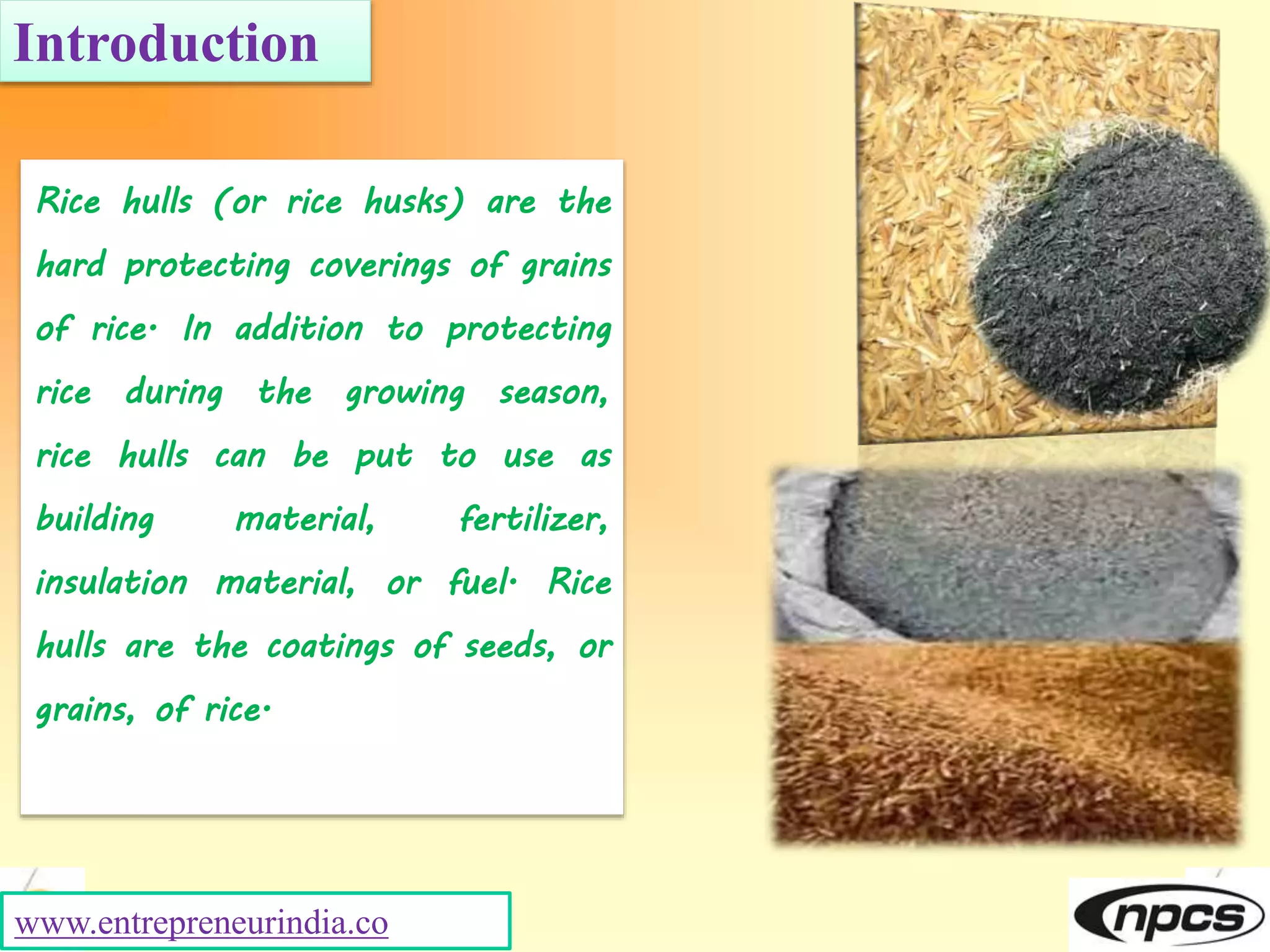 Manufacture of Value Added Products from Rice Husk (Hull) and Rice Husk ...