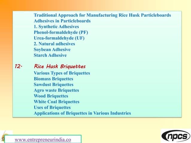 Manufacture of Value Added Products from Rice Husk (Hull) and Rice Husk ...
