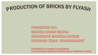 Manufacturing of fly-ash brick | PPT