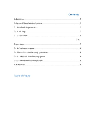 Manufacture systems Report | RTF