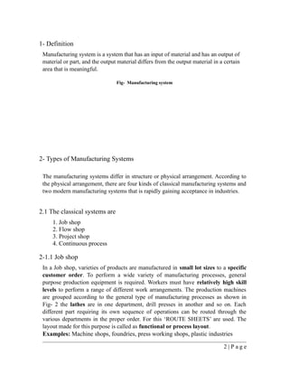Manufacture systems Report | PDF