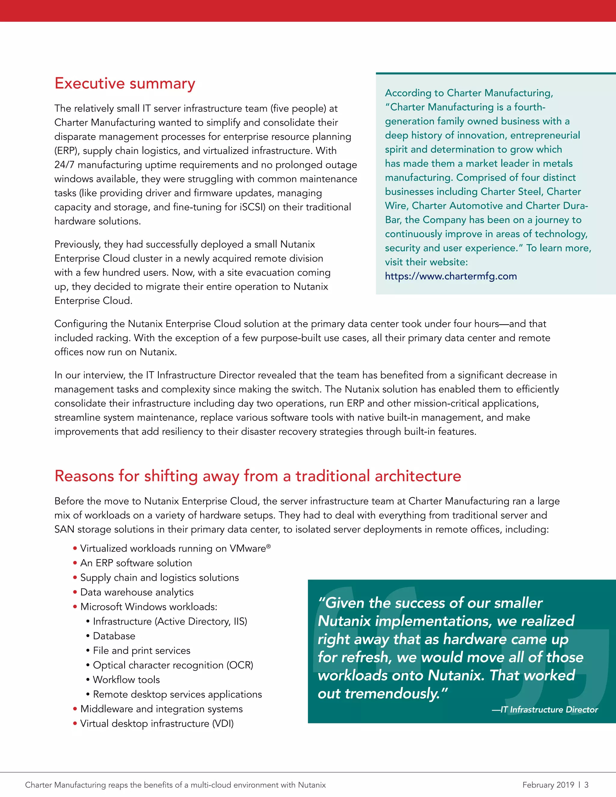 Charter Manufacturing reaps the benefits of a multi-cloud environment ...