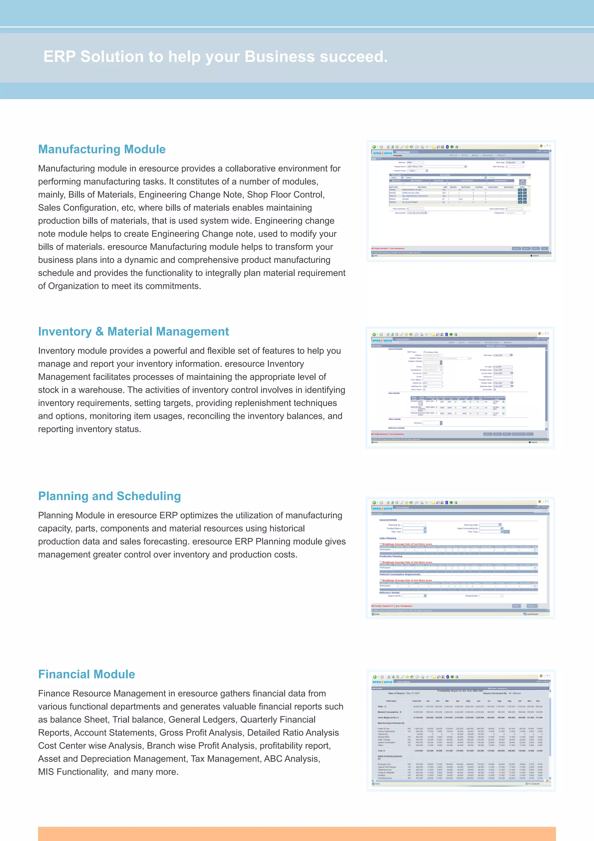 Manufacturing erp-ebroucher | PDF