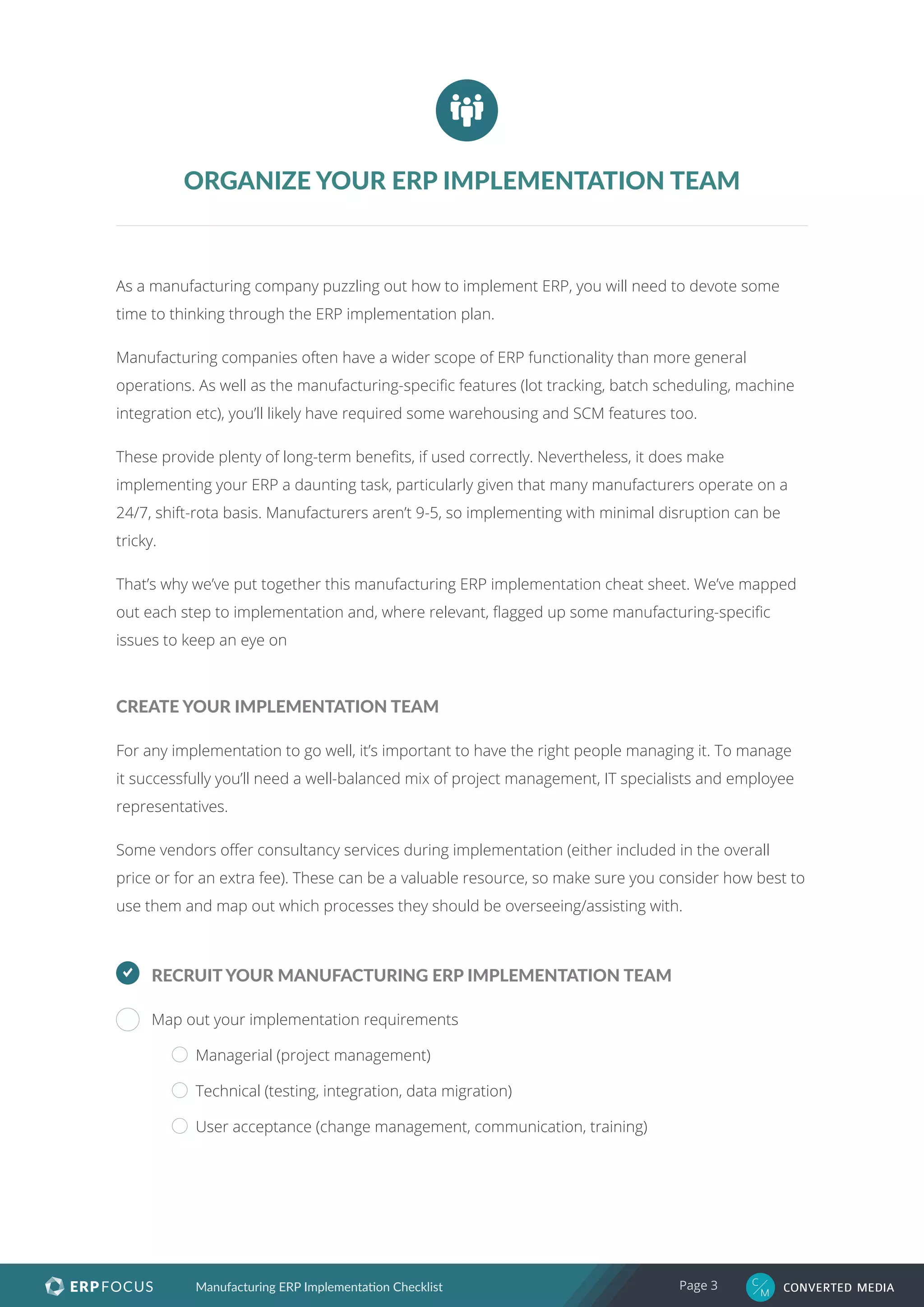 Manufacturing erp-implementation-checklist.original | PDF