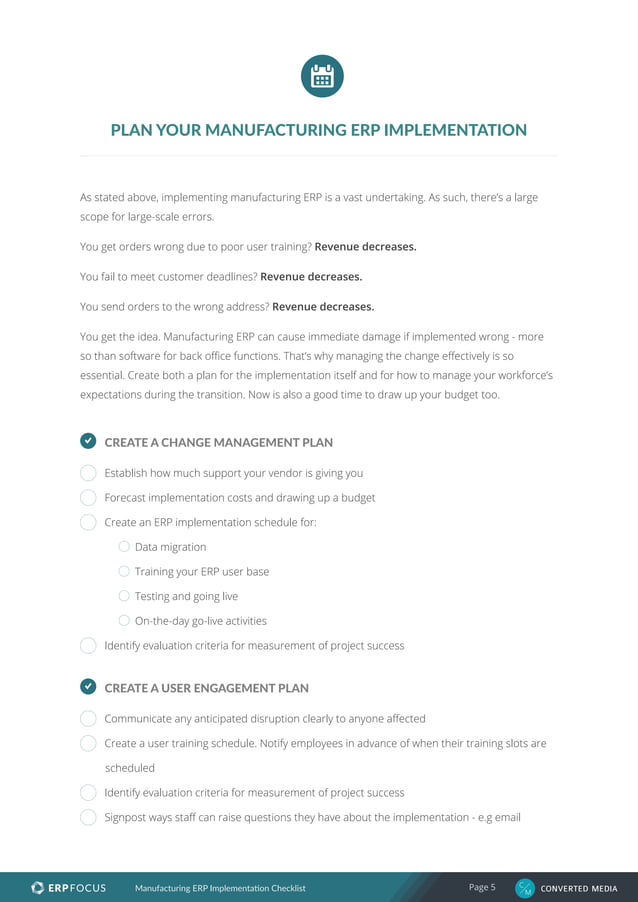 Manufacturing erp-implementation-checklist.original | PDF