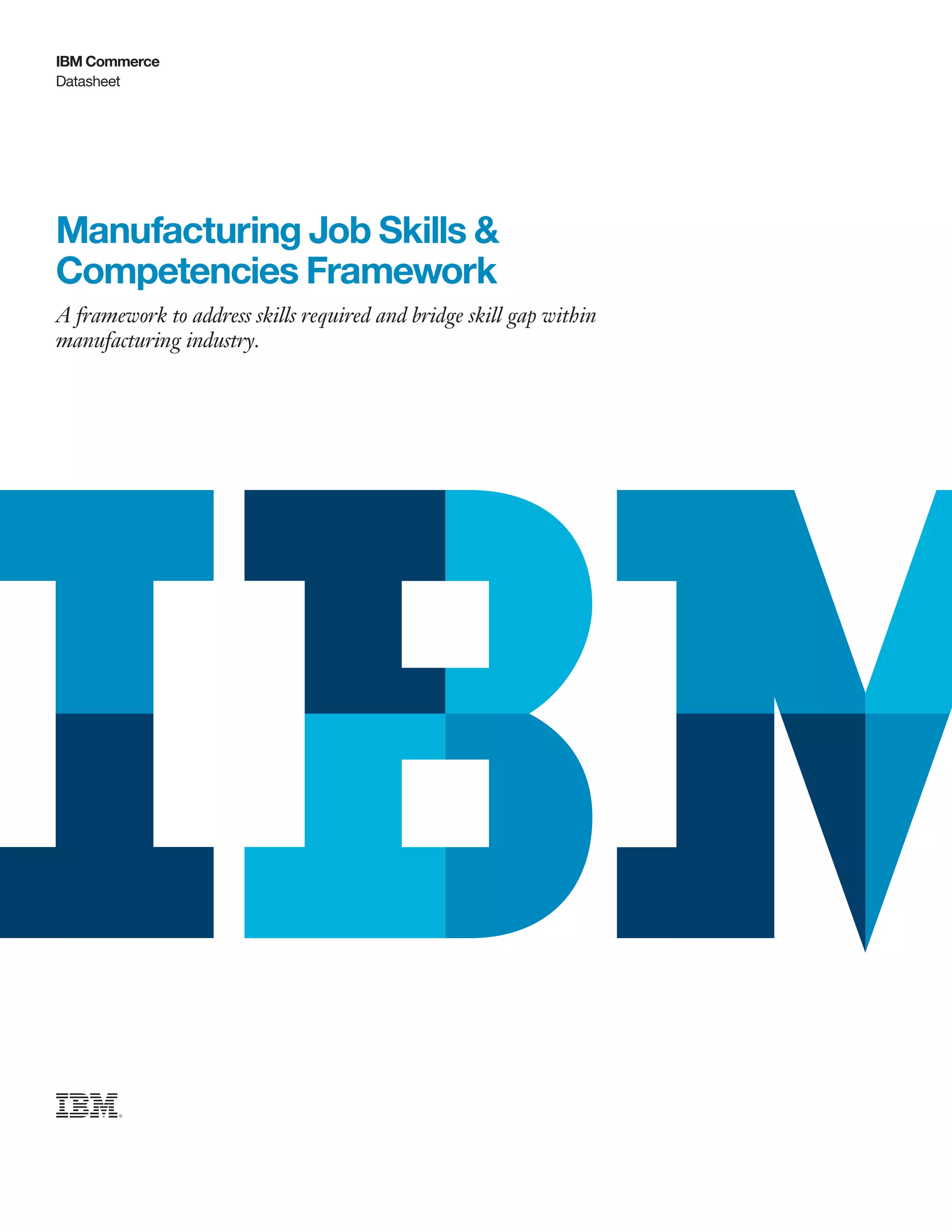 Manufacturing Job Skills and Competencies Framework | PDF