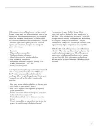 Manufacturing Job Skills and Competencies Framework | PDF