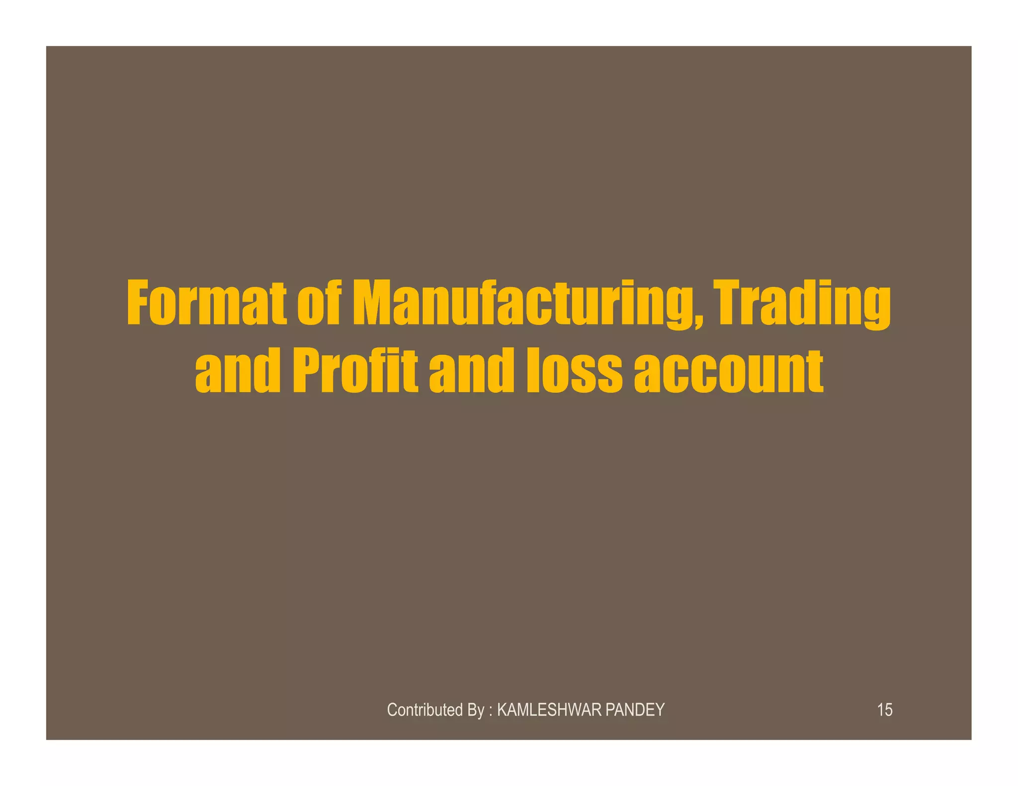 Manufacturing accounts | PDF