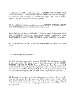 MANUFACTURING AND DISTRIBUTION AGREEMENT | PDF