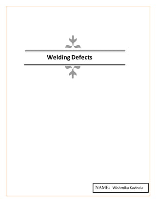 Welding Defects | DOCX