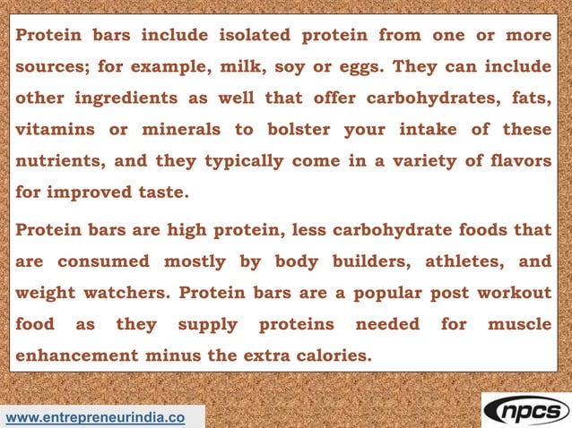 Manufacturing Business of Protein Bar, Health Bar, Energy Bar ...