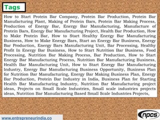Manufacturing Business of Protein Bar, Health Bar, Energy Bar ...
