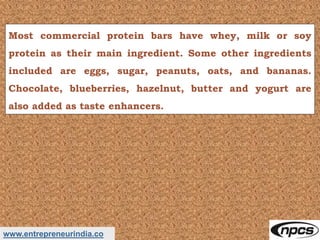 Manufacturing Business of Protein Bar, Health Bar, Energy Bar ...