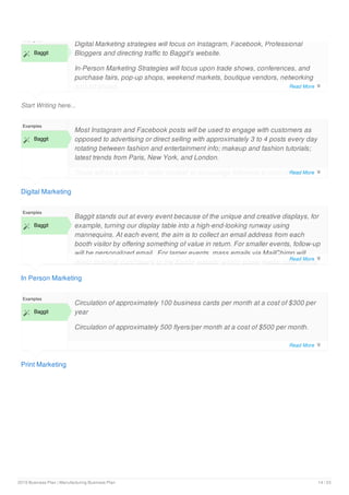Manufacturing business plan example | PDF