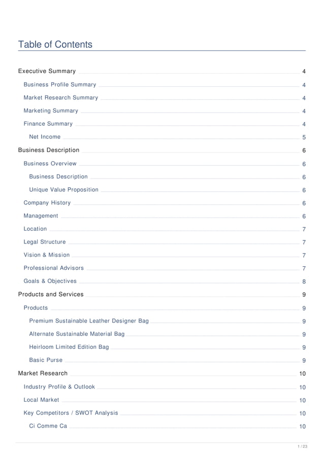 Manufacturing business plan example | PDF