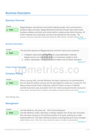 Manufacturing business plan example | PDF