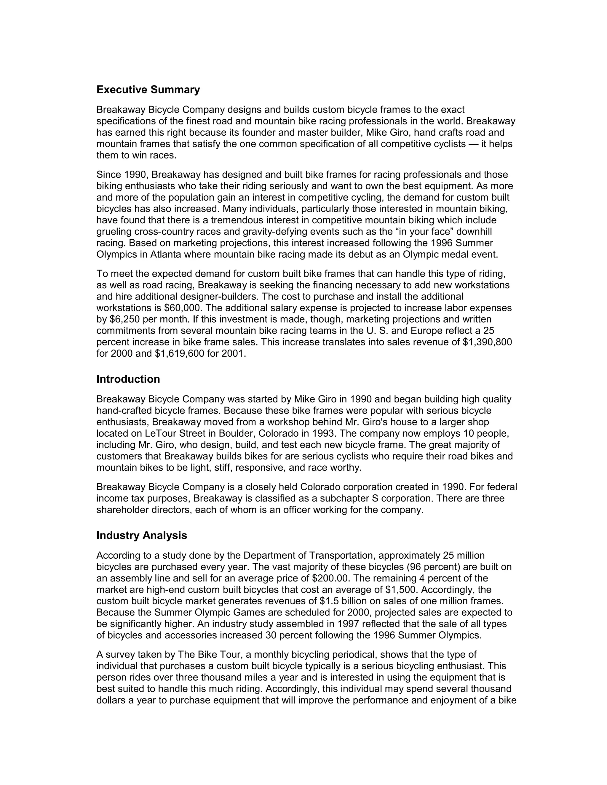 Manufacturing busplan | PDF