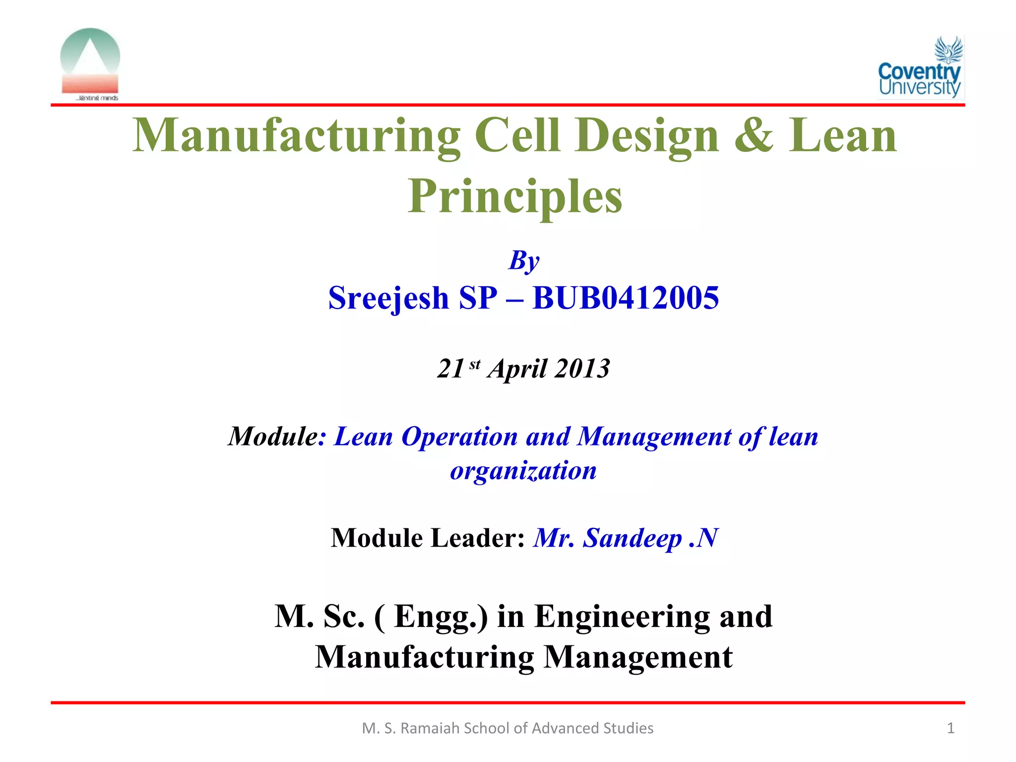 Manufacturing cell design | PPT