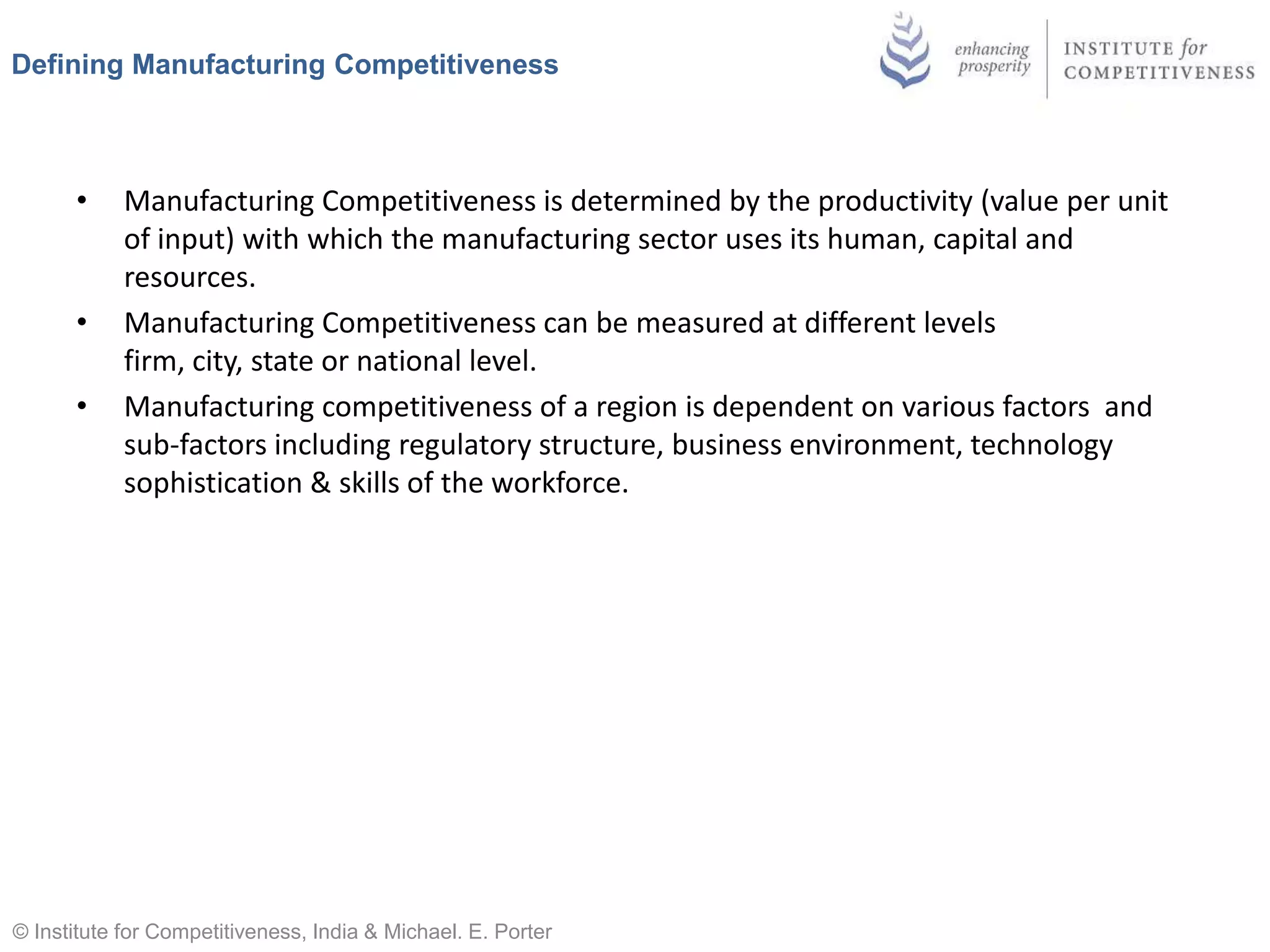 Manufacturing competitiveness of Indian states | PPTX