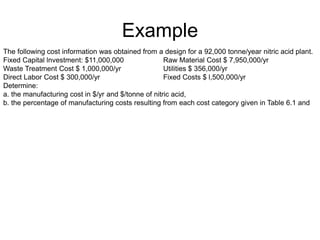 Manufacturing cost estimation | PPTX