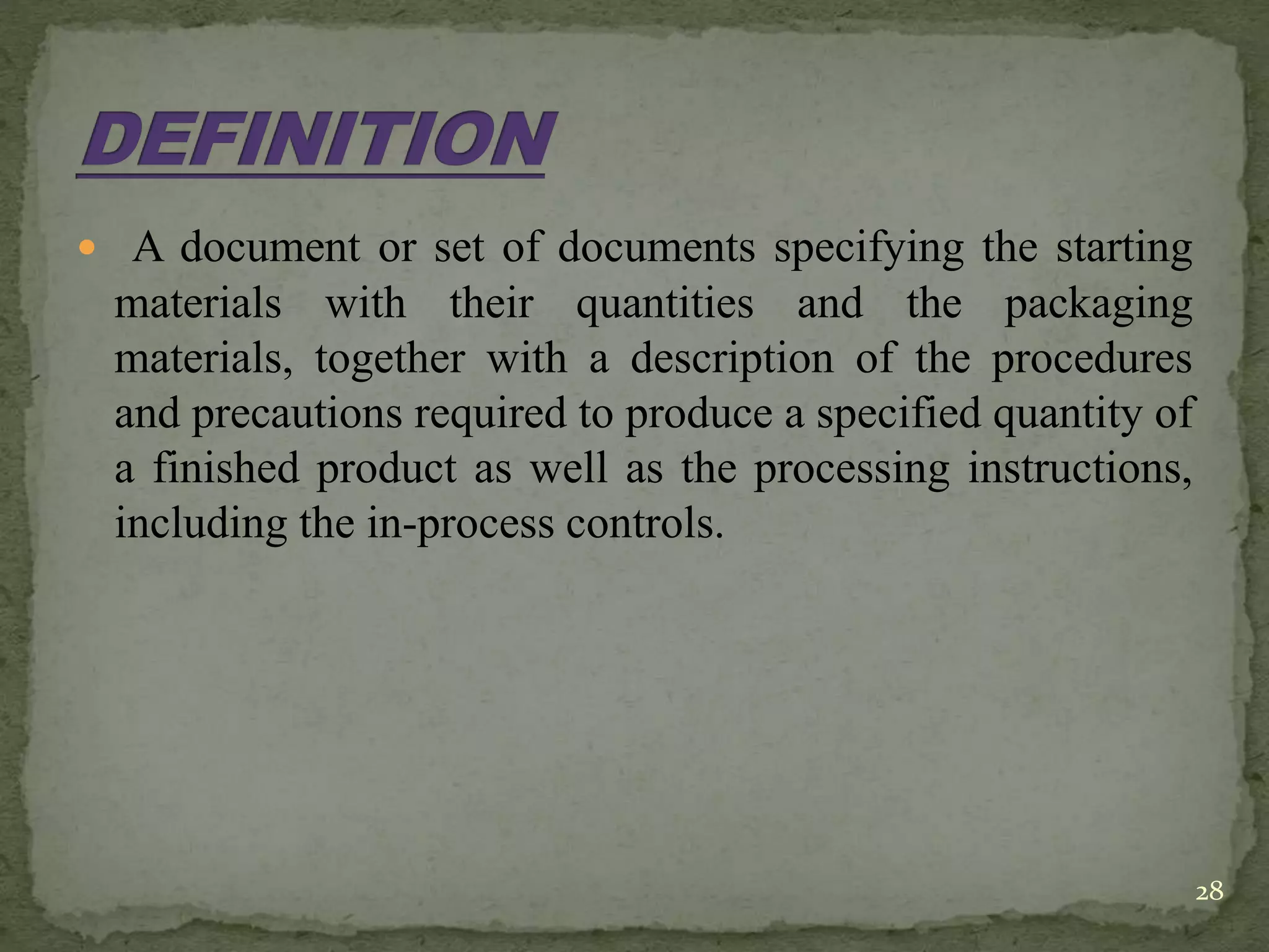 Manufacturing documents-GMP | PPTX