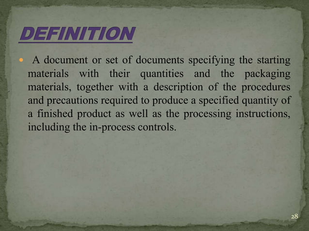 Manufacturing documents-GMP | PPTX | Pharmaceutical Industry | Industries