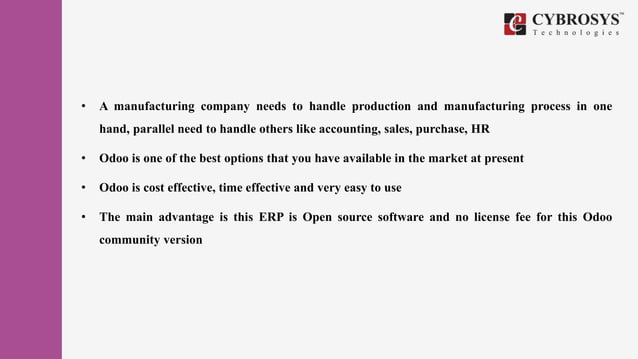 Manufacturing erp with odoo (odoo mrp) | PPT