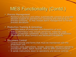 Manufacturing Execution System (Why MES?) | PPT