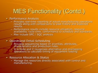 Manufacturing Execution System (Why MES?) | PPT