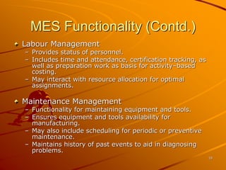 Manufacturing Execution System (Why MES?) | PPT