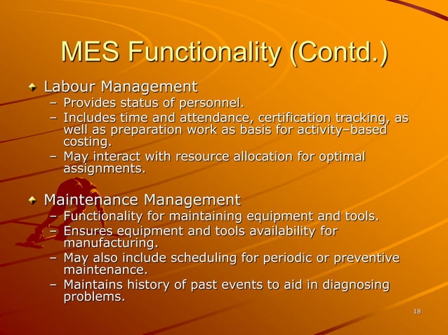 Manufacturing Execution System (Why MES?) | PPT