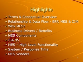 Manufacturing Execution System (Why MES?) | PPT