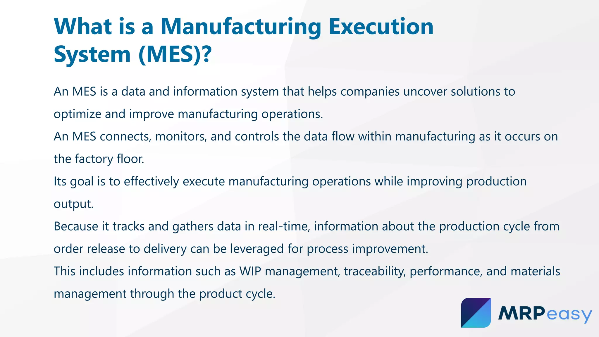 Manufacturing execution system software as a cloud based solution | PDF