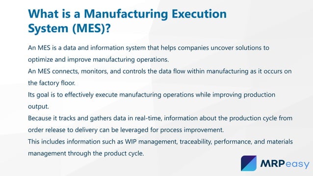 Manufacturing execution system software as a cloud based solution | PPT