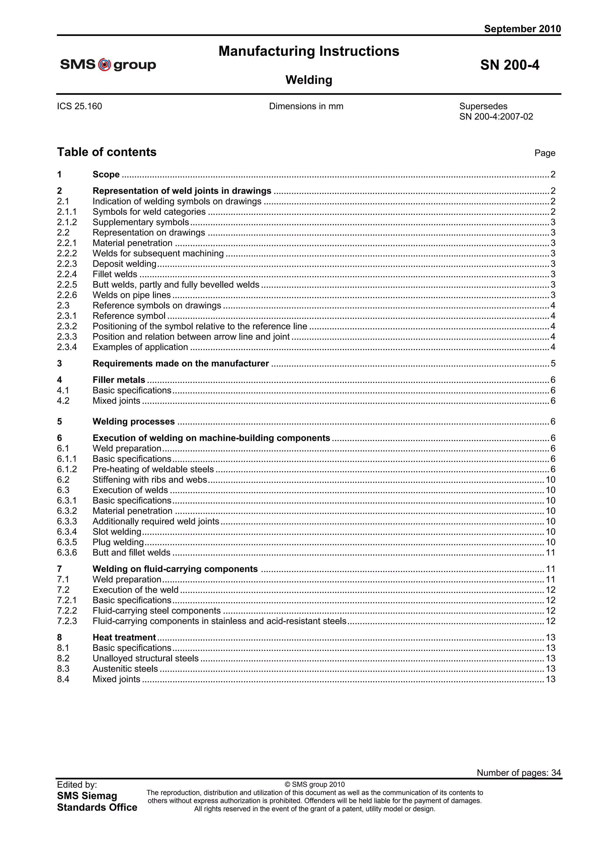 Manufacturing instructions sn200_2010 | PDF