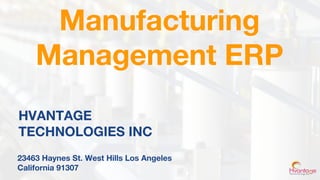 Manufacturing Management ERP | PPT